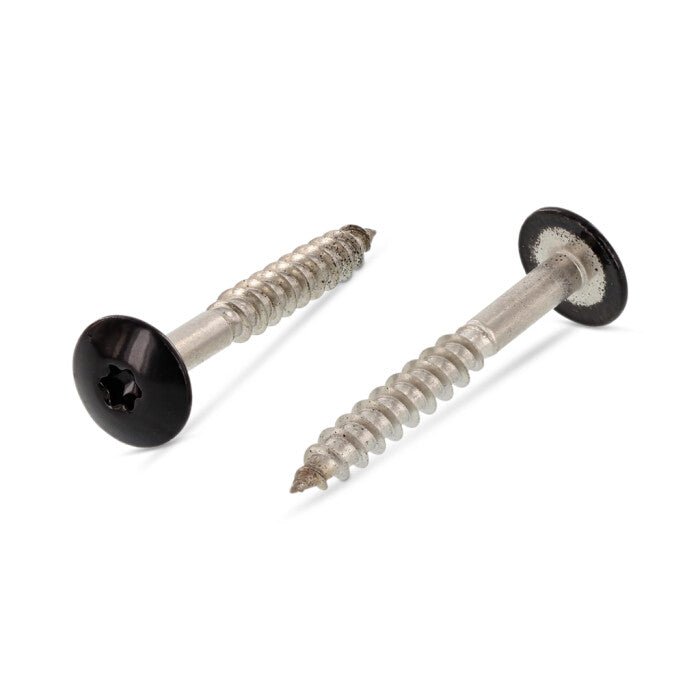 Surub lemn dulgherie cap stea colorat - 4,8 x 25 mm - RAL 9005 - 100 b ...