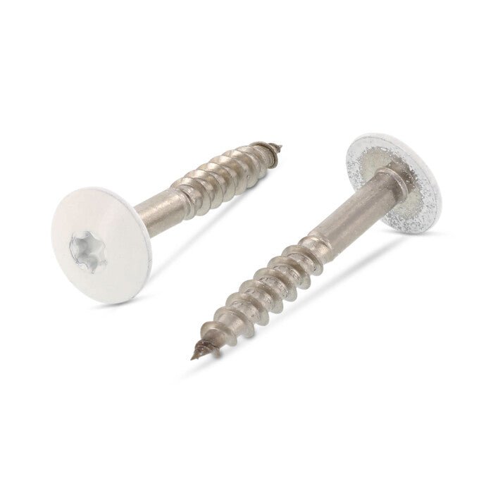 Surub lemn dulgherie cap stea colorat - 4,8 x 60 mm - RAL 9010 - 100 b ...